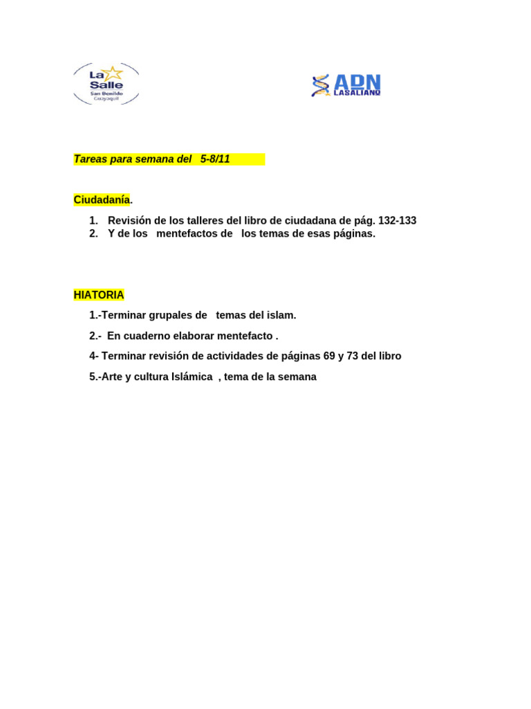 Tareas .2DOC | PDF