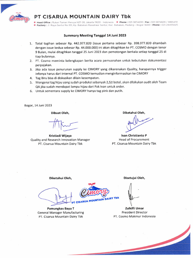 Summary Meeting COSMO | PDF