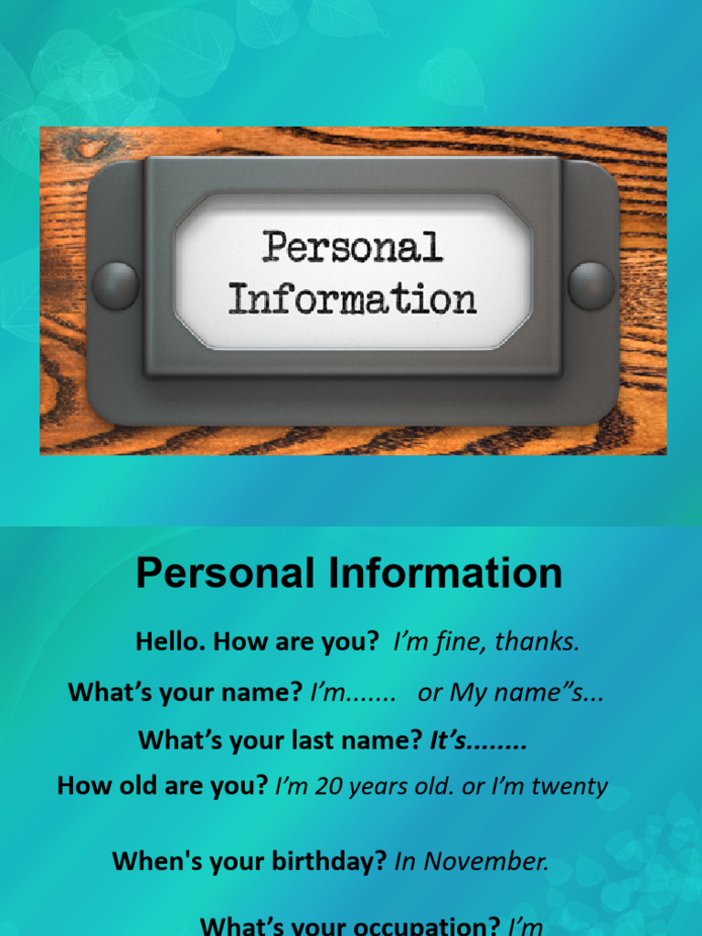Personal Information | PDF