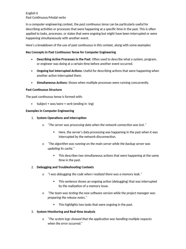 Past Continuous-Modal Verbs | PDF | Server (Computing) | Grammatical Tense