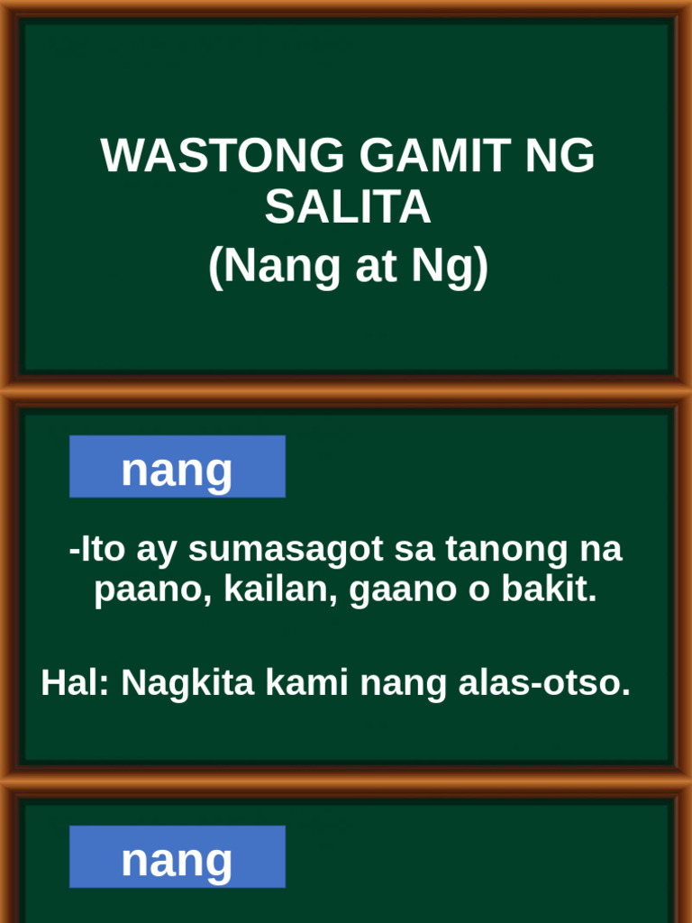 Nang at NG Filipino 6 | PDF