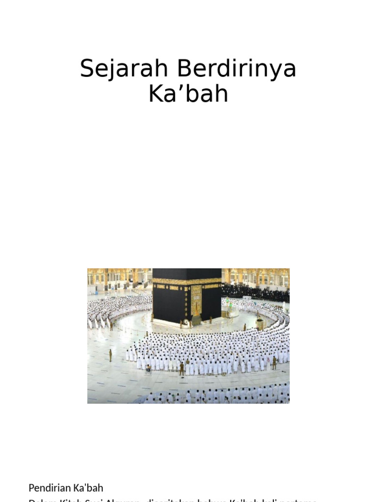 Sejarah Berdirinya Ka'Bah | PDF