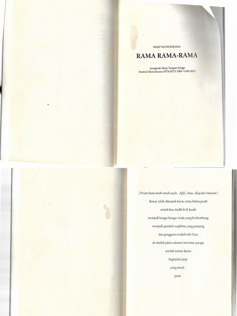 Skrip Monodrama Rama-Rama | PDF