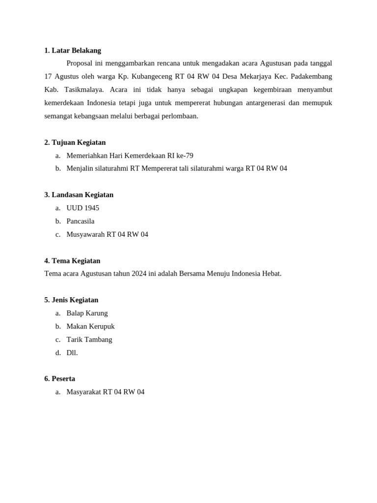 Proposal Hut Ri Simpel | PDF