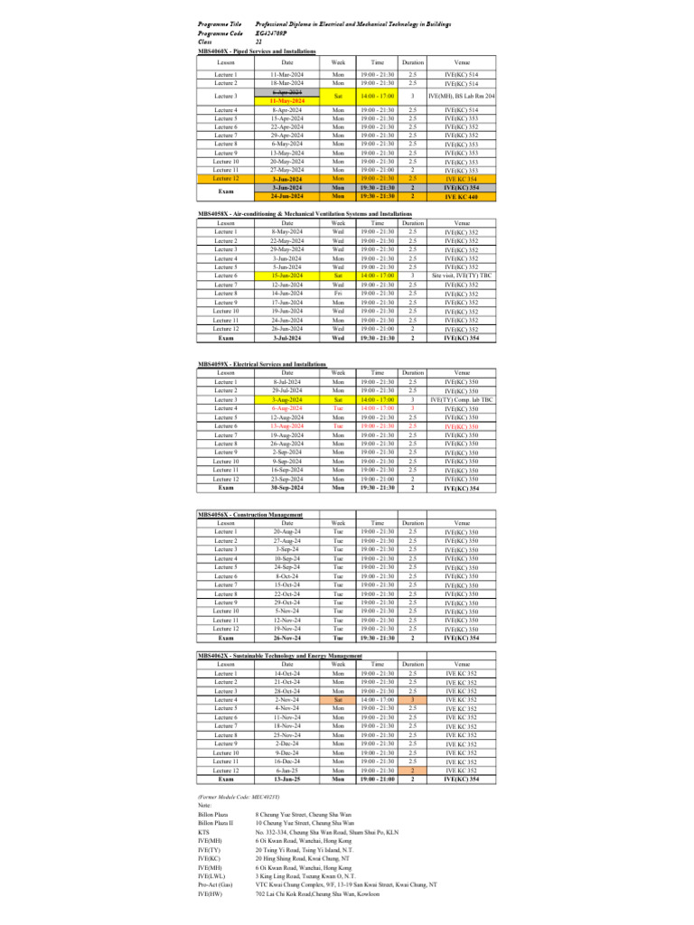 Time Table - PD in EMT - Class 21 - 0503 | PDF