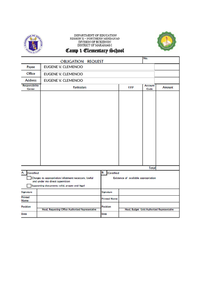 Obligation Request Obre | PDF