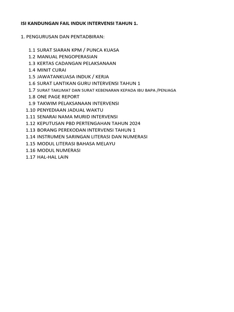 Fail Intervensi - Isi Kandungan | PDF | Bisnis