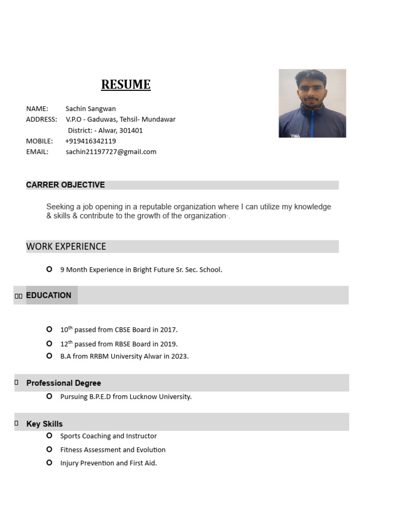 Sachin Resume | PDF