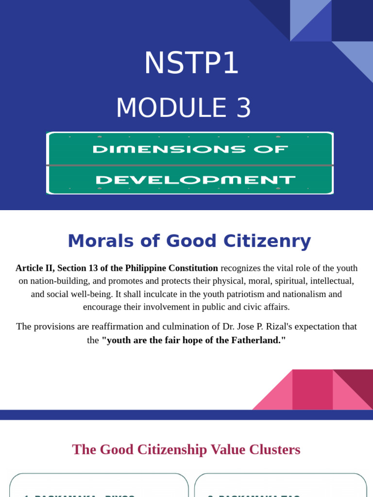 Module 3 Dimension of Devt. Edited | PDF | Government | Philippines