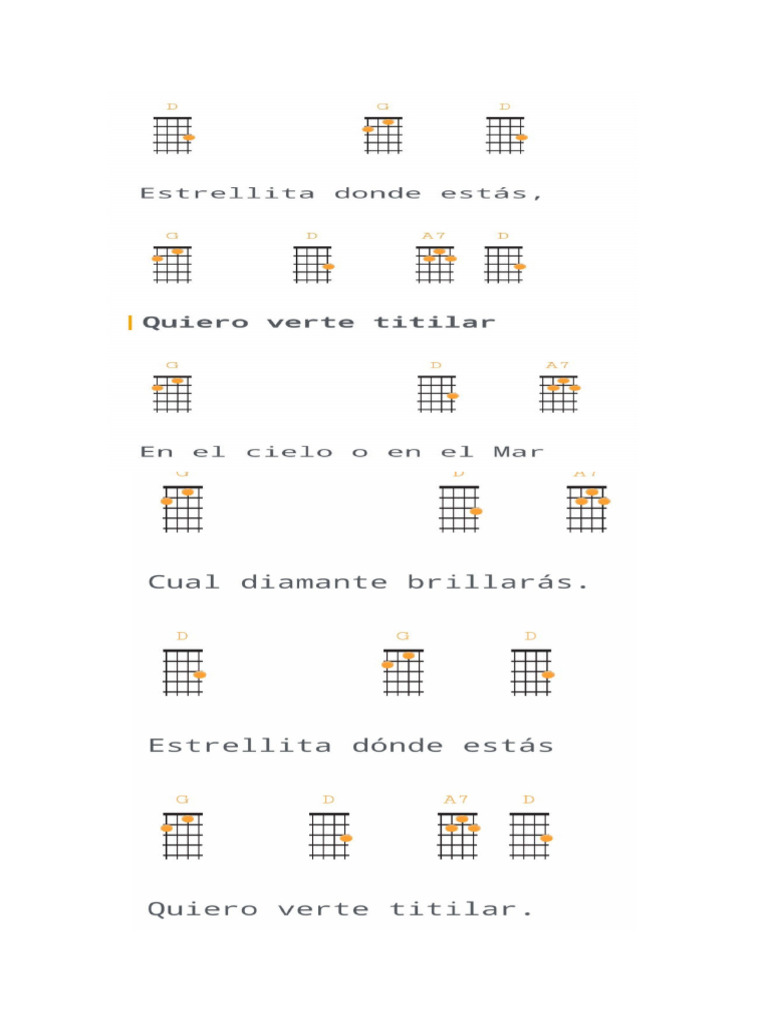 Acordes de Estrellita Donde Estas | PDF