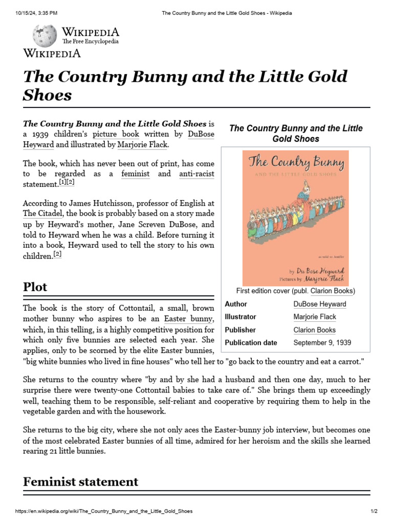 The Country Bunny: A Feminist Tale | PDF | Children's Literature
