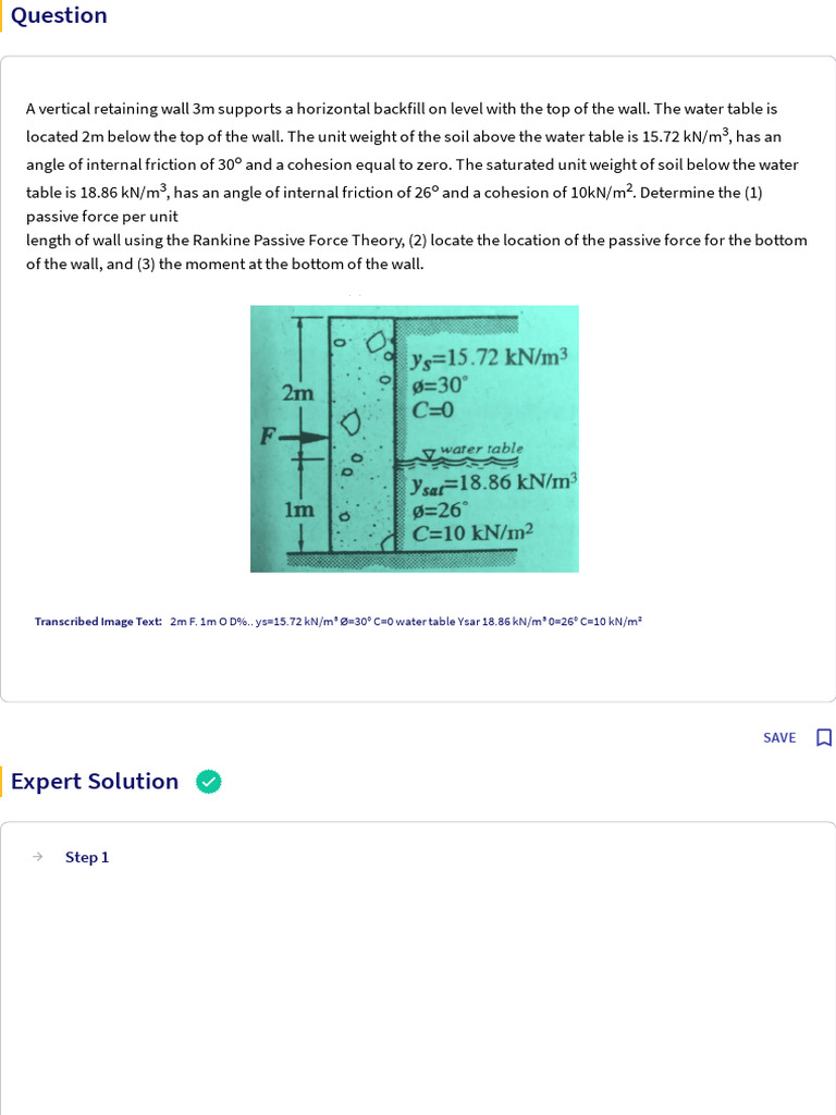 Answered A Vertical Retaining Wall 3m Supports A... Bartleby... | PDF