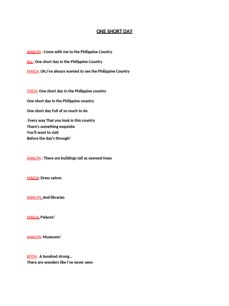 One Short Day in the Philippines | PDF