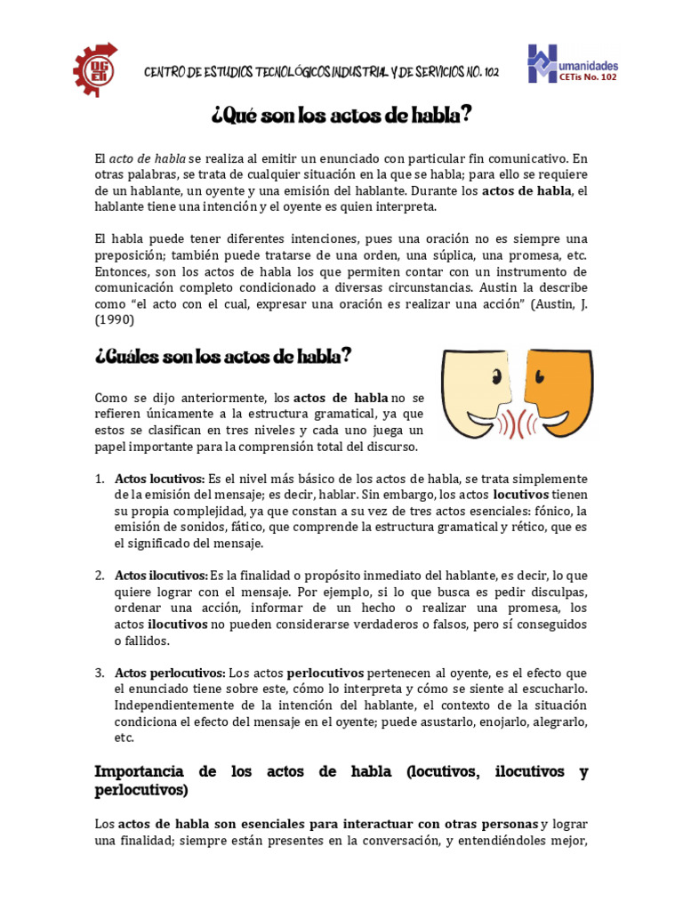 Actos Del Habla | PDF | Lingüística | Comunicación humana
