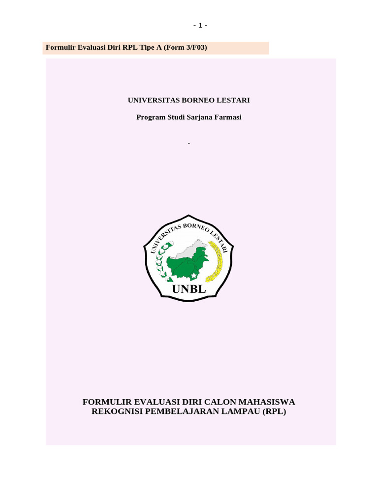 Form 03 - Formulir Evaluasi Diri | PDF | Karier & Perkembangan