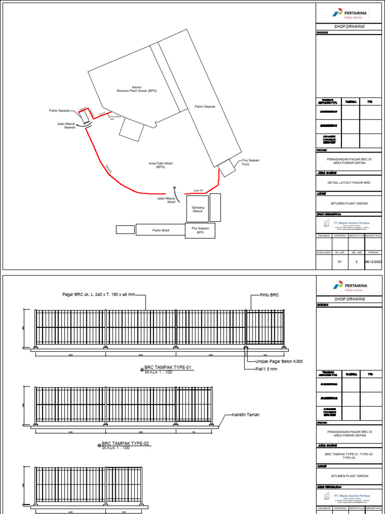 Shop Drawing Pemasangan Pagar BRC | PDF