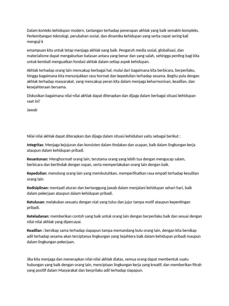 Dalam Konteks Kehidupan Modern Agama 5 | PDF | Karier & Perkembangan