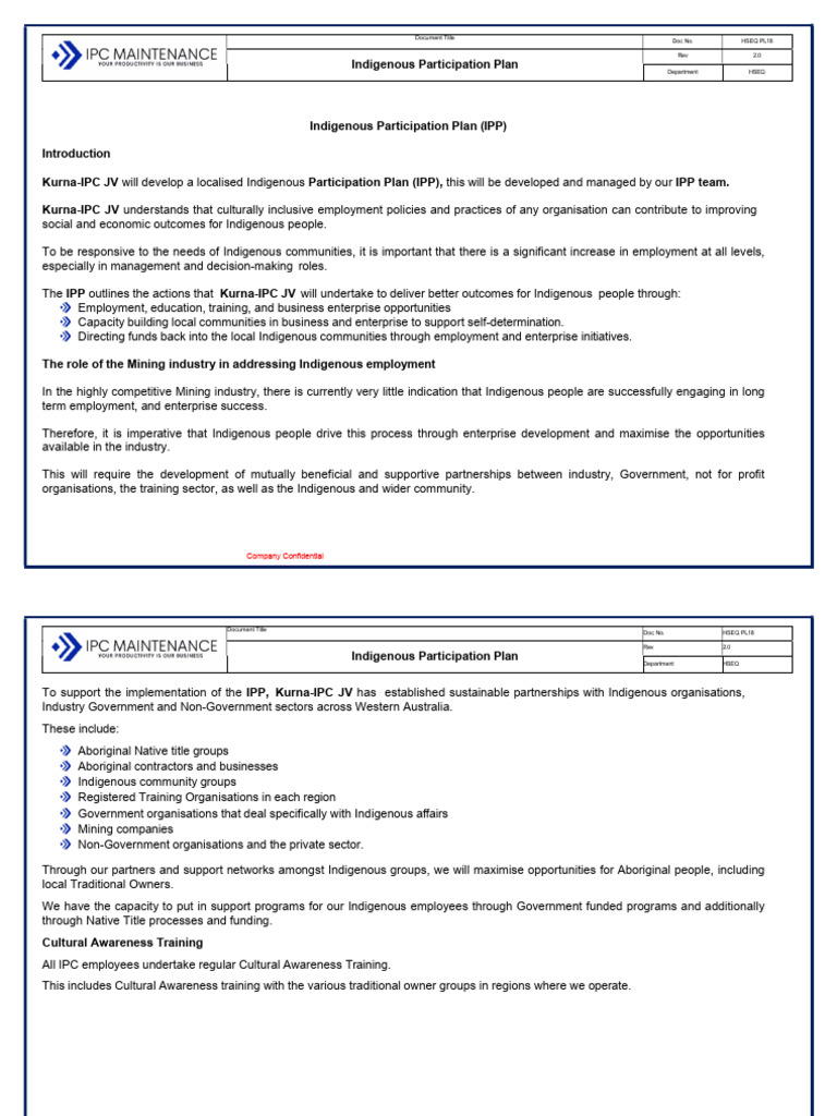 Indigenous Workforce Empowerment Plan | PDF | Employment | Indigenous ...