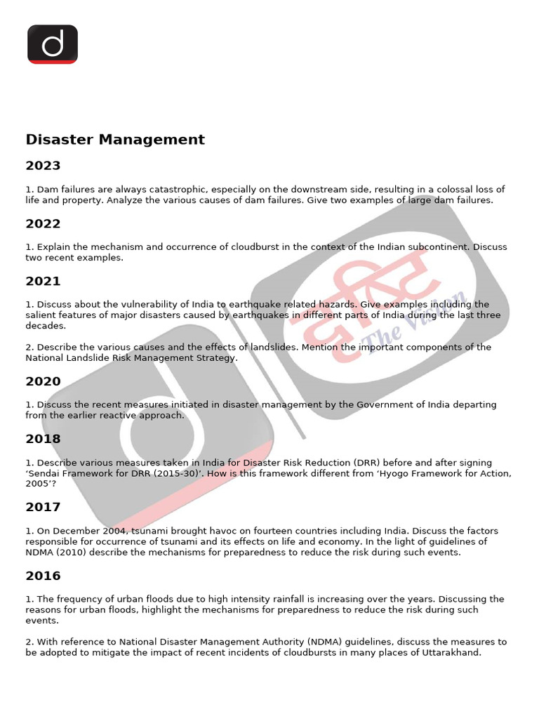 Disaster Management Challenges in India | PDF | Emergency Management ...