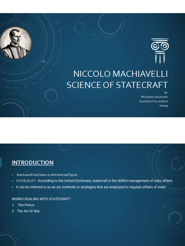 Priyanshi PPT On Statecraft | PDF | The Prince | Niccolò Machiavelli
