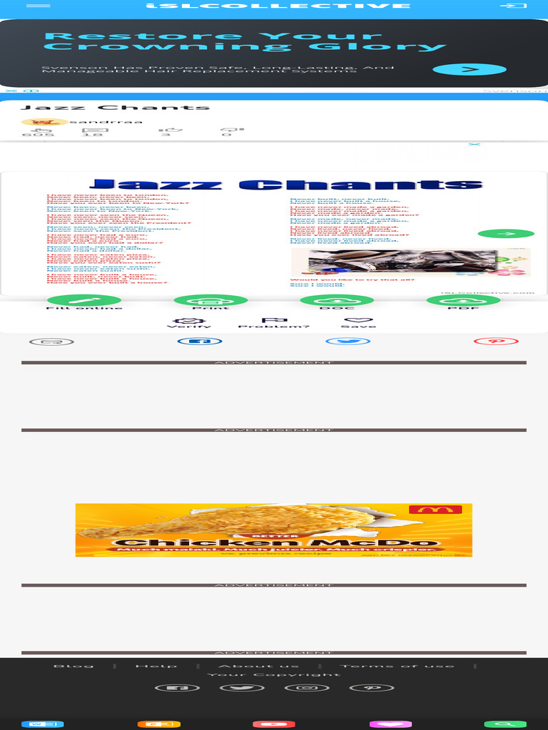 Jazz Chants English ESL Worksheets PDF & | PDF