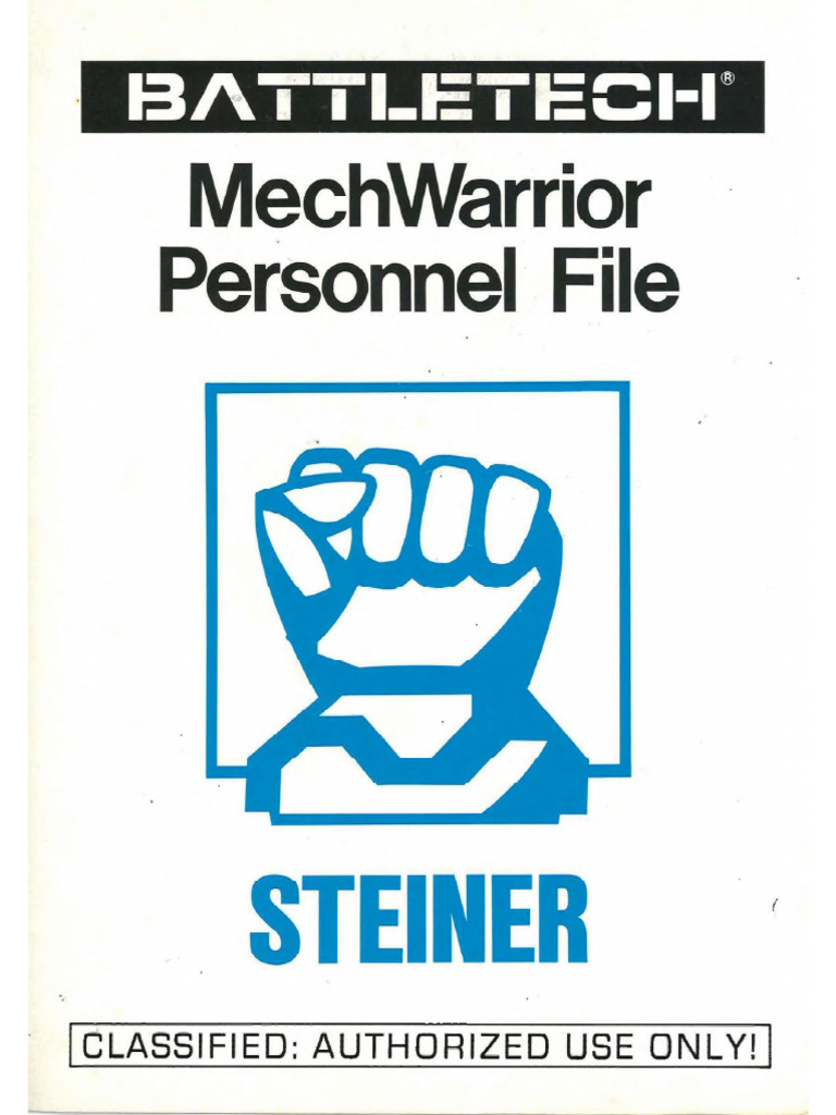SHD8803 - MechWarrior Perssonnel File - Steiner | PDF | Battle Tech