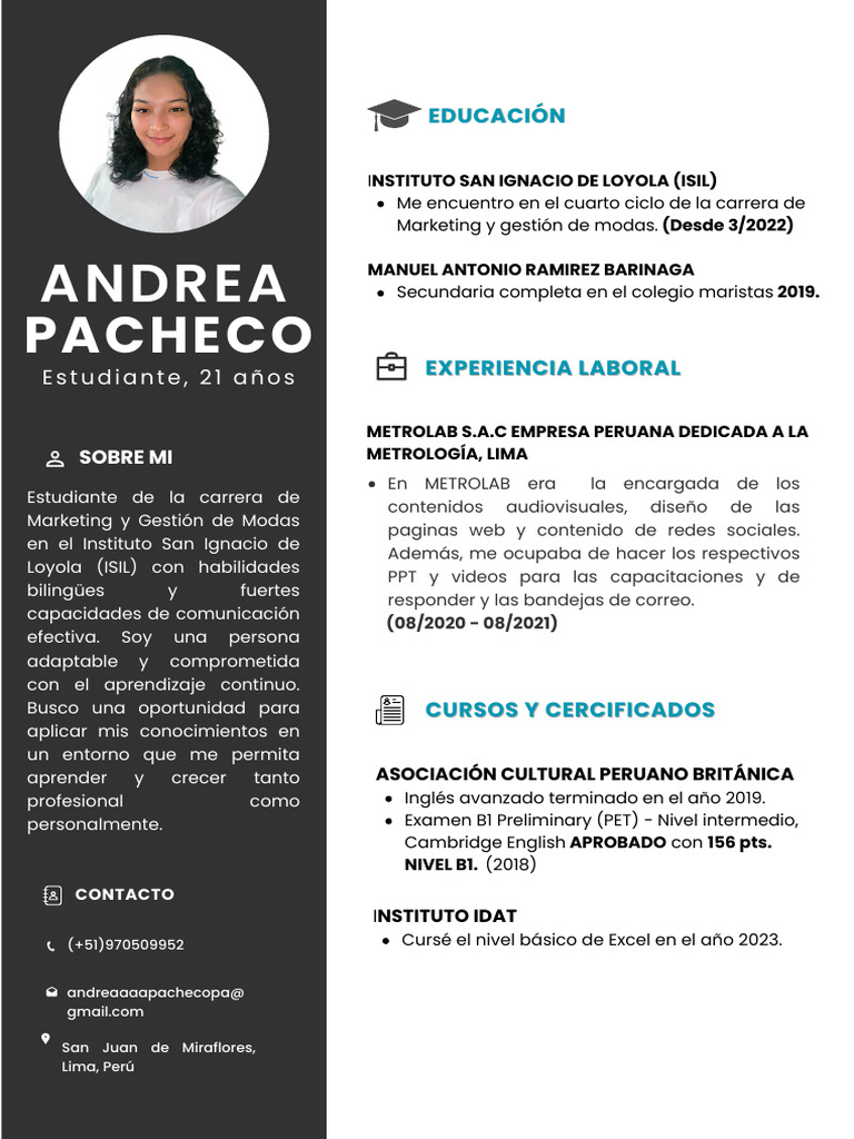 CV Andrea Pacheco Amaya | PDF | Ciencias sociales