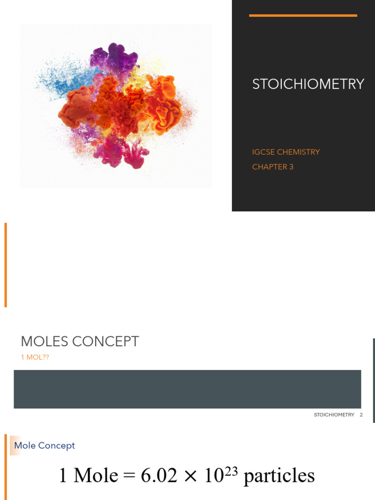 IGCSE Chemistry - Chapter 3 (Stoichiometry) - 23 October 2024 | PDF | Stoichiometry | Mole (Unit)