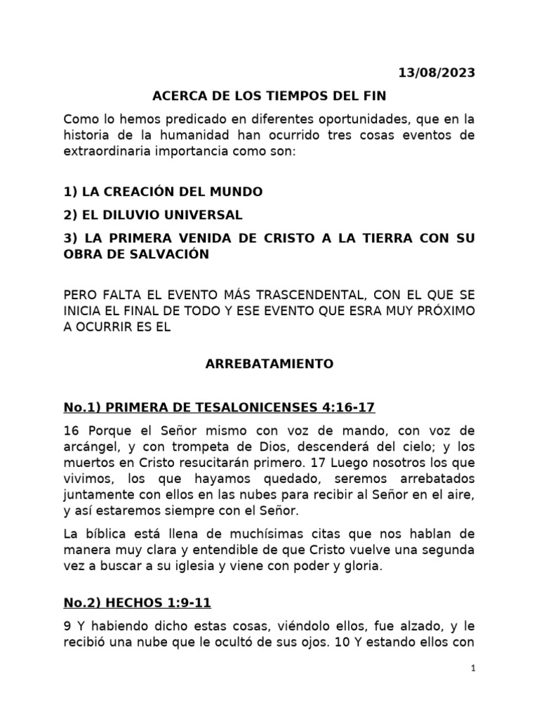 Acerca de Los Tiempos Del Fin | PDF | Cristo (título) | espíritu Santo