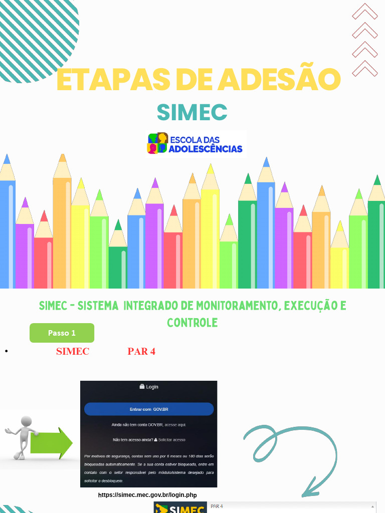 Etapas de Adesão Do Simec - Escola Das Adolescências | PDF