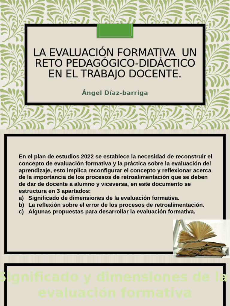 Evaluación Formativa Pdf Evaluación Enseñando