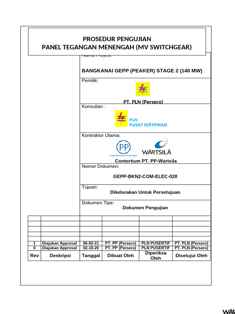 Gepp-bkn2-Elec-com 028 MV Switchgear 11 KV (Rev.1) | PDF | Teknologi & Rekayasa