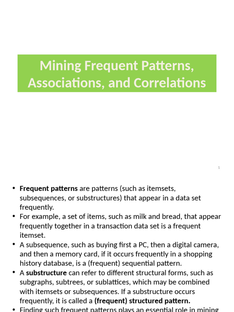 Mining Frequent Patterns, Associations, and Correlations | PDF | Applied Mathematics ...