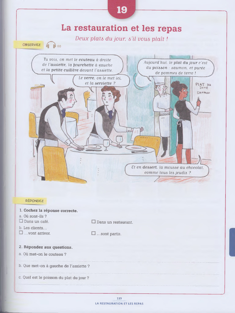 Vocabulaire de la restauration française | PDF | Repas | Restaurants