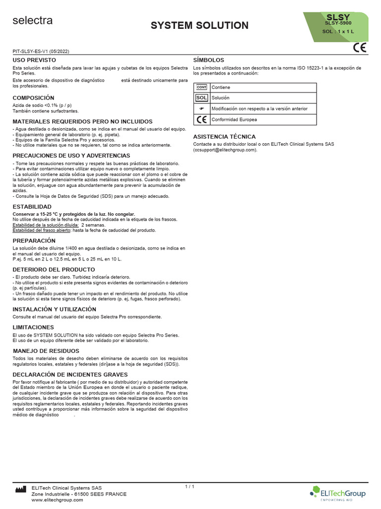 Solución Limpieza Selectra Pro | PDF