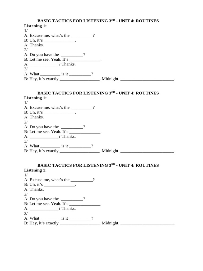 Basic Tactics For Listening 3RD | PDF | Language Arts & Discipline