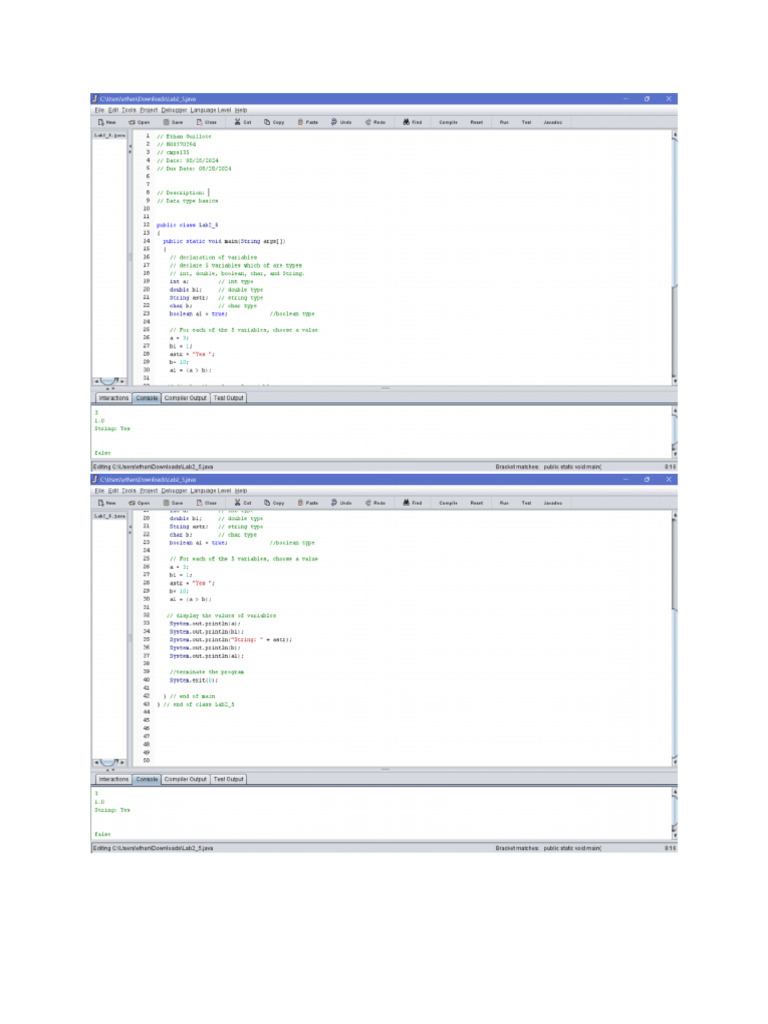 Lab2 5.java-EthanGuillote | PDF