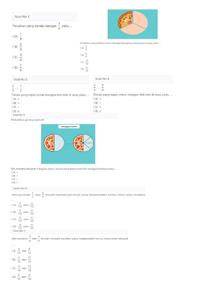 Les Pecahan MTK | PDF