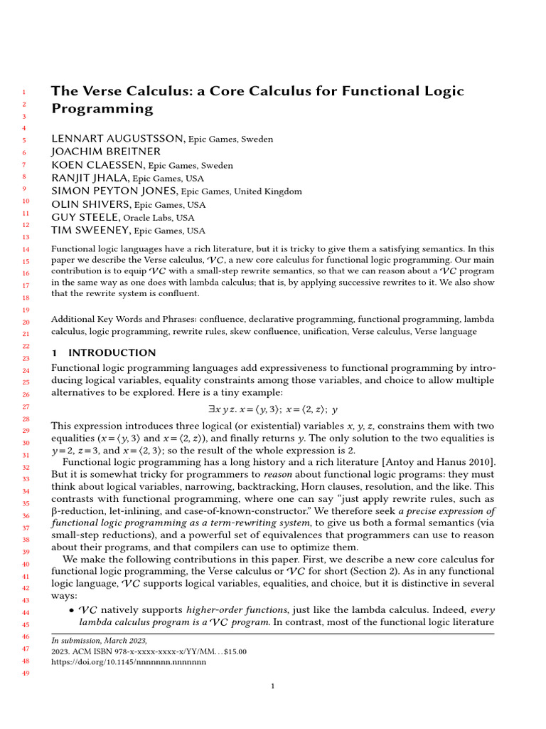 Huge Update To Verse Programming Language - Verse Calculus Doc (By Epic Games) | PDF | Function ...