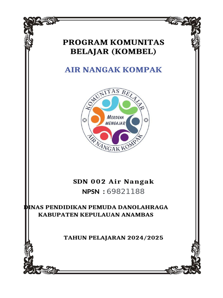 Program Kombel SDN 002 Air Nangak 2024 | PDF | Karier & Perkembangan