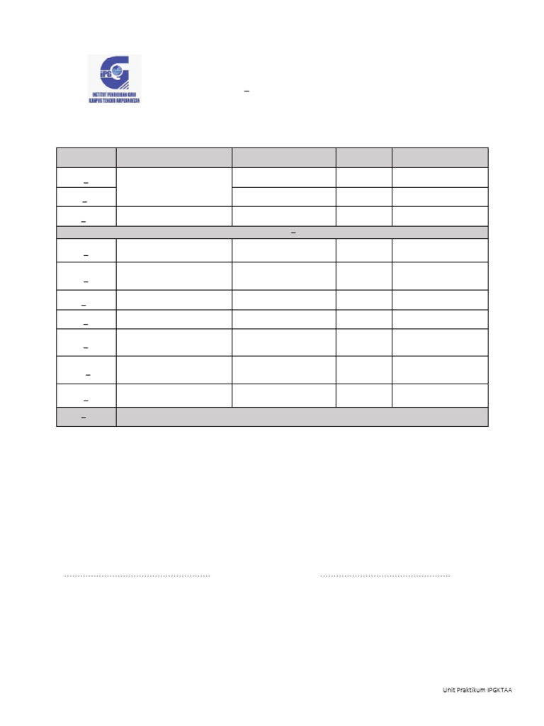 Jadual Penyeliaan GP PAKK | PDF