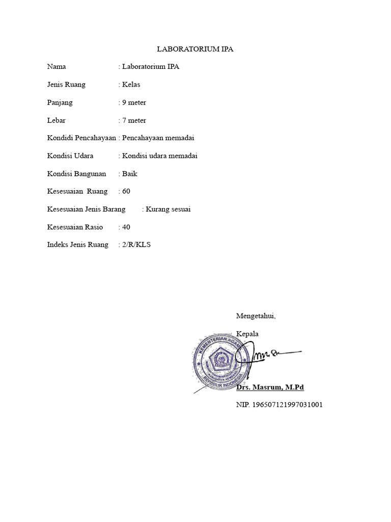 Ukuran Laboratorium Ipa | PDF
