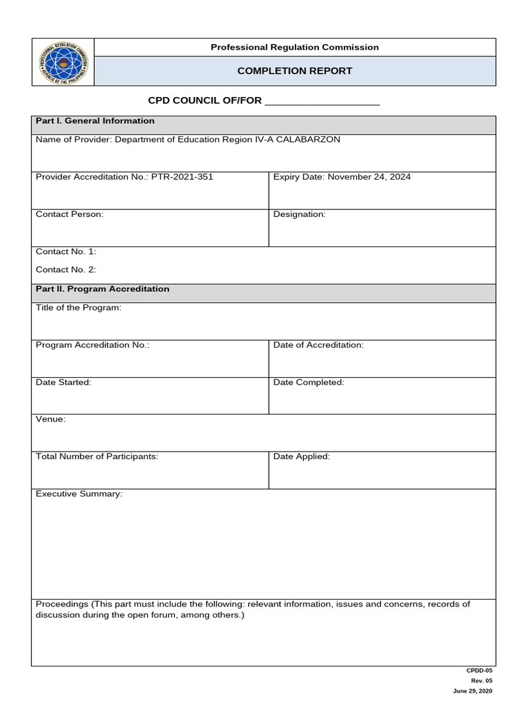 CPDD-05 Completion Report | PDF