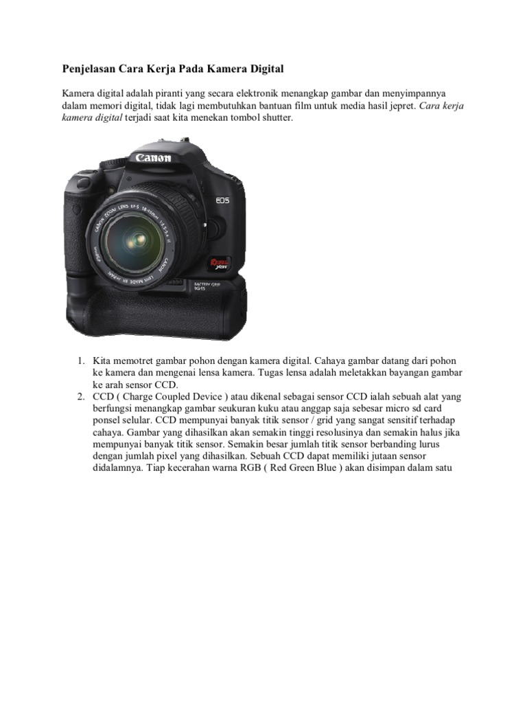 Cara Kerja Kamera Digital | PDF