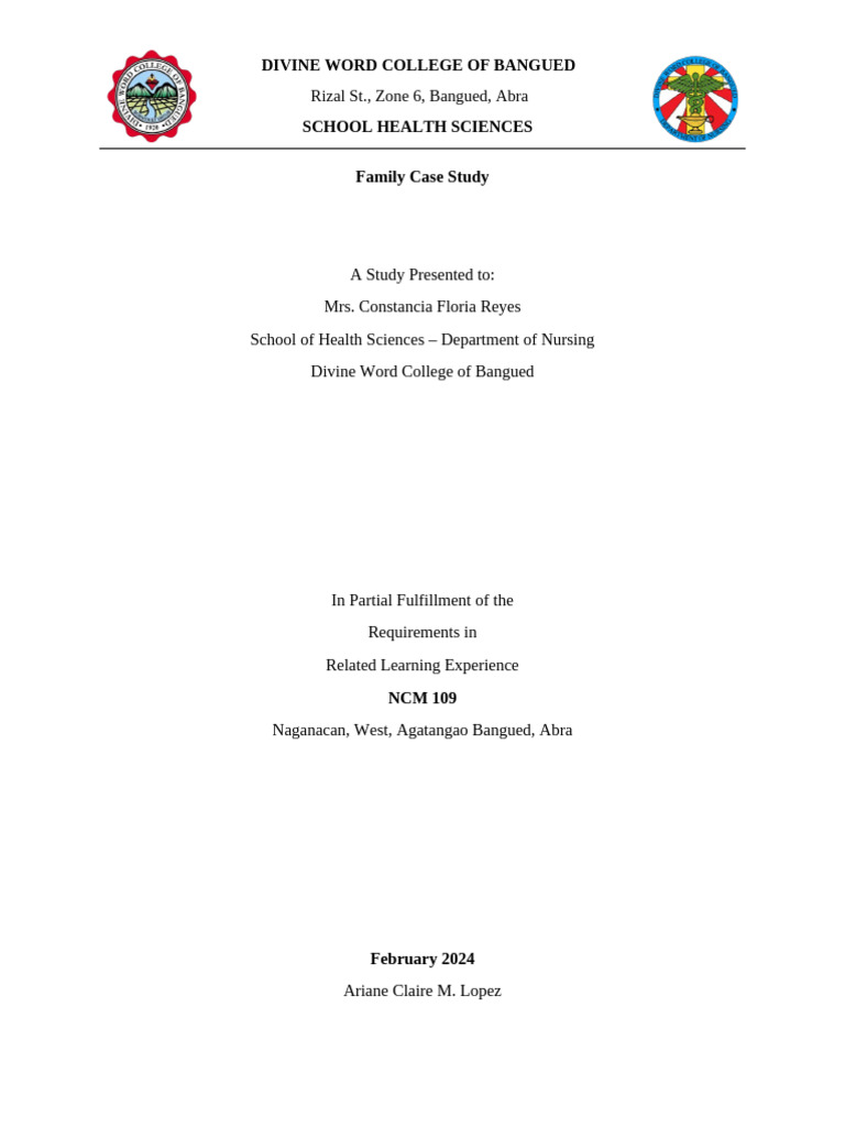 Family Case Study in Nursing Practice | PDF
