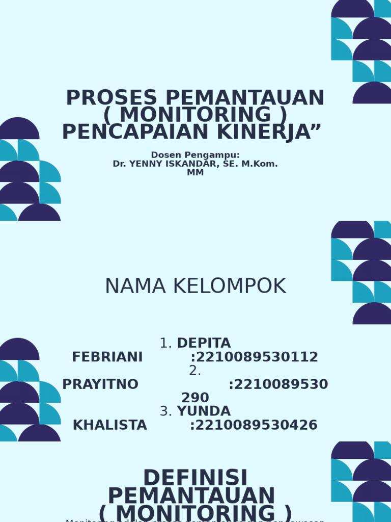 Proses Pemantauan (Monitoring) Pencapaian Kinerja | PDF | Karier ...