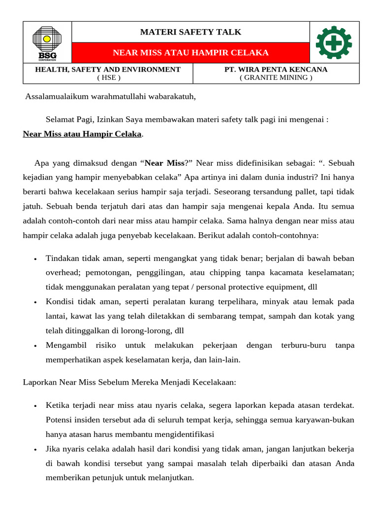 Near Miss Atau Hampir Celaka | PDF | Sains & Matematika | Komputer