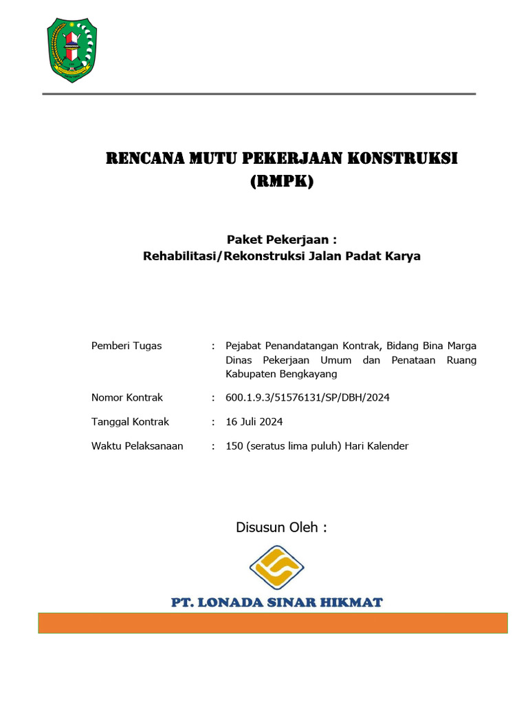 RMPK-PT Lonada-Padat Karya Rev1 | PDF