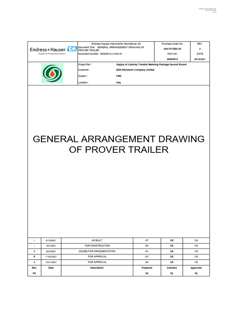 2.5-General Arrangement Drawing of Prover | PDF | Technology & Engineering