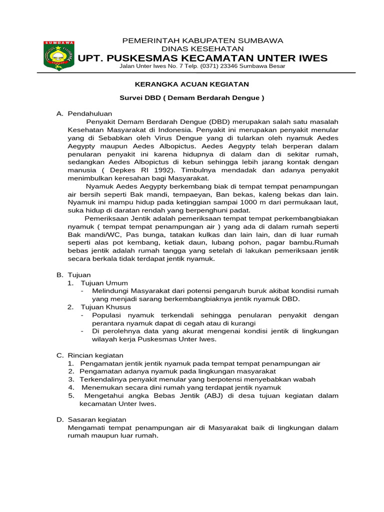 KAK Dan LHK Survei DBD - Maret 2024 | PDF